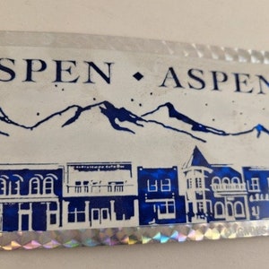Vintage Aspen, Colorado Car Bumper Sticker Decal Souvenir Holographic ...