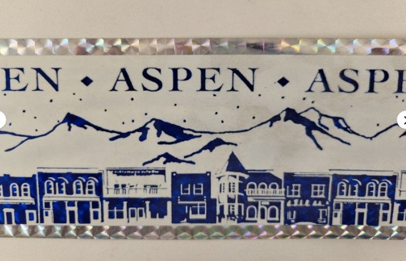Vintage Aspen, Colorado Car Bumper Sticker Decal Souvenir Holographic ...
