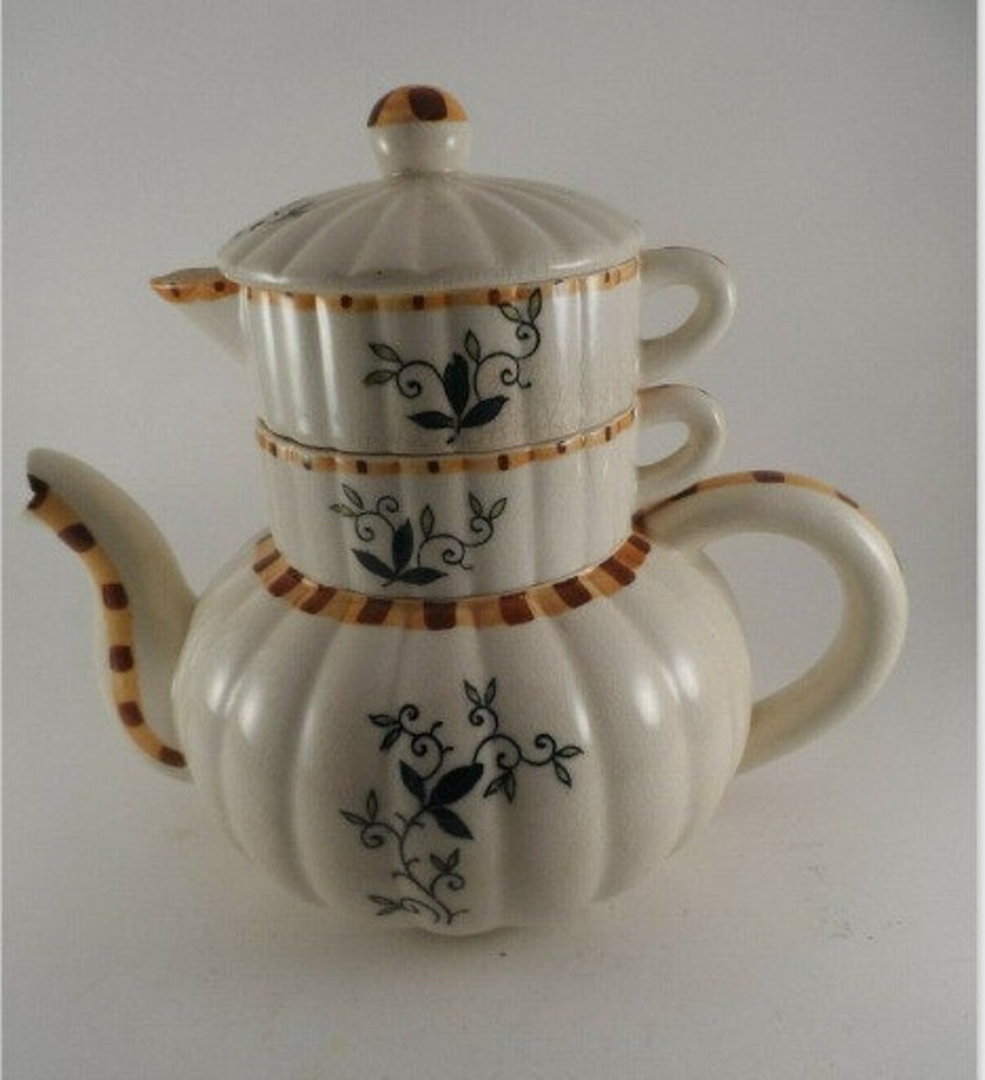 Teapot With Stackable Creamer and Teacup All IN ONE Japan Import ...
