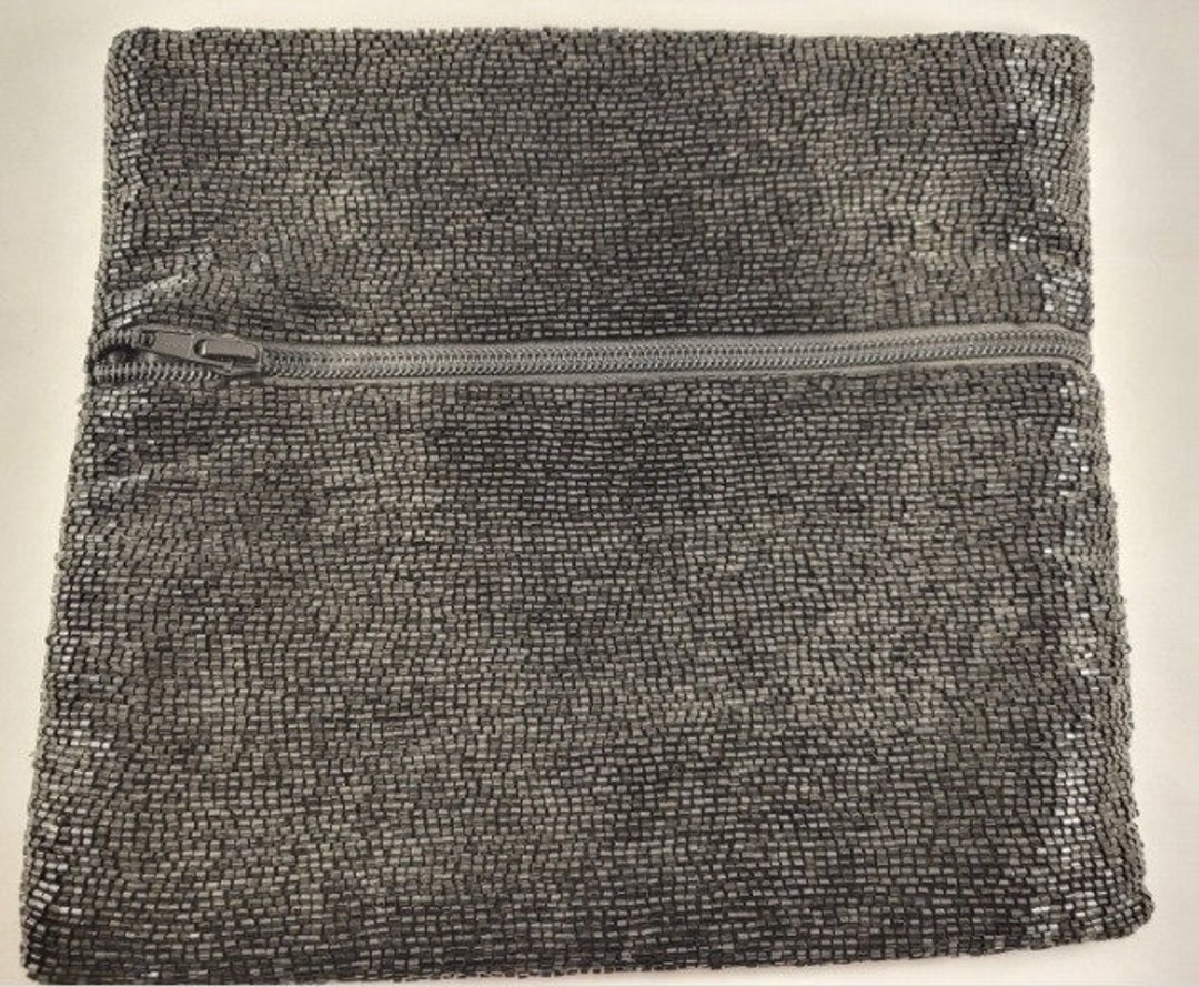 CLUB MONACO Black Beaded Clutch Bag Purse Handbag 4 Pockets Sequin - Etsy