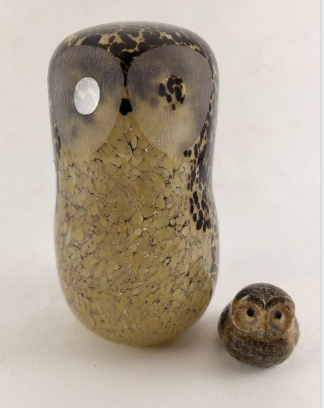 Wedgewood England Glass Modern OWL Sculpture Paperweight 4" SPATTER ...