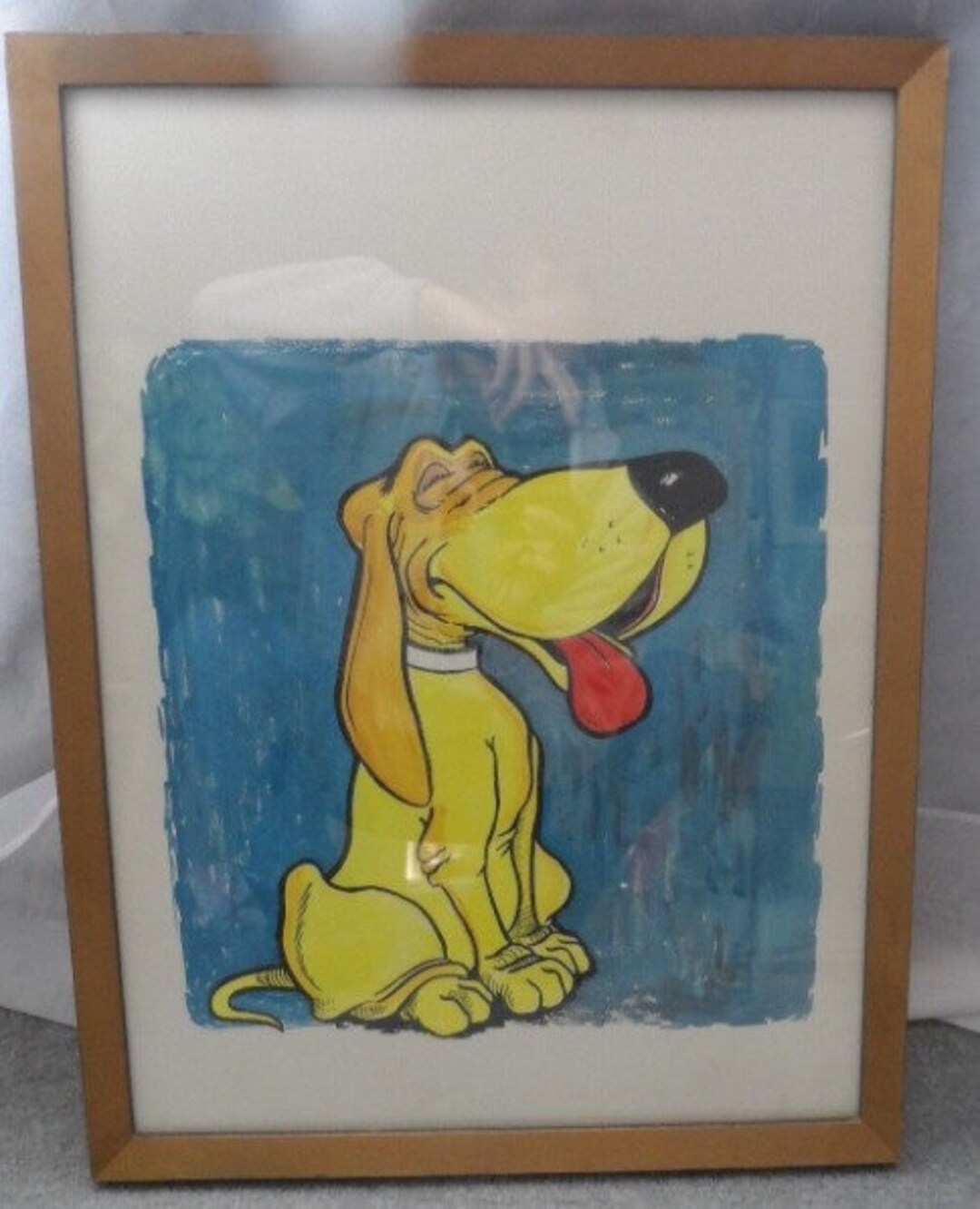 OOAK Yellow Dog Cartoon Painting Original Hand Painted Independent ...