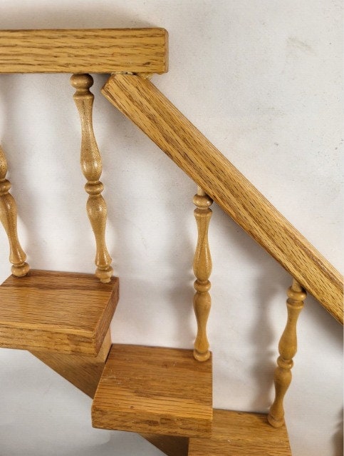 Vtg Solid Wood Wall Staircase Display Shelf 4 Stair Step - Etsy