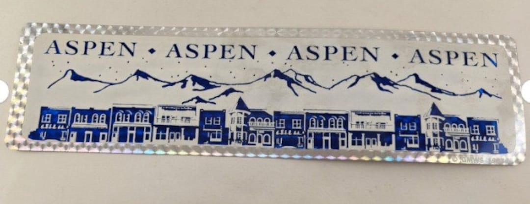 Vintage Aspen, Colorado Car Bumper Sticker Decal Souvenir Holographic ...