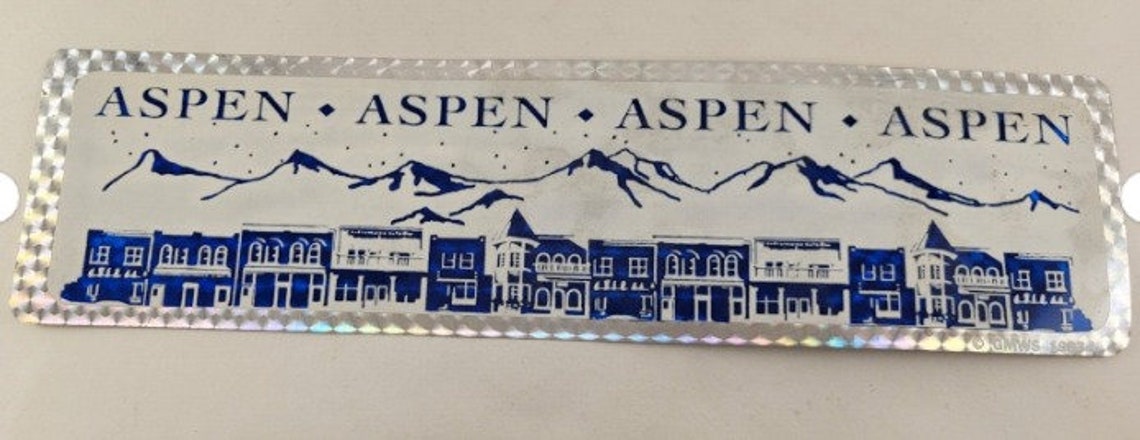 Vintage Aspen, Colorado Car Bumper Sticker Decal Souvenir Holographic ...