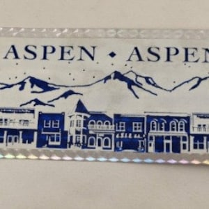 Vintage Aspen, Colorado Car Bumper Sticker Decal Souvenir Holographic ...