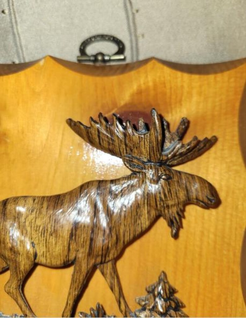Vintage A&F Wooden Wall Plaque Walking Moose 7" Made in Canada - Etsy
