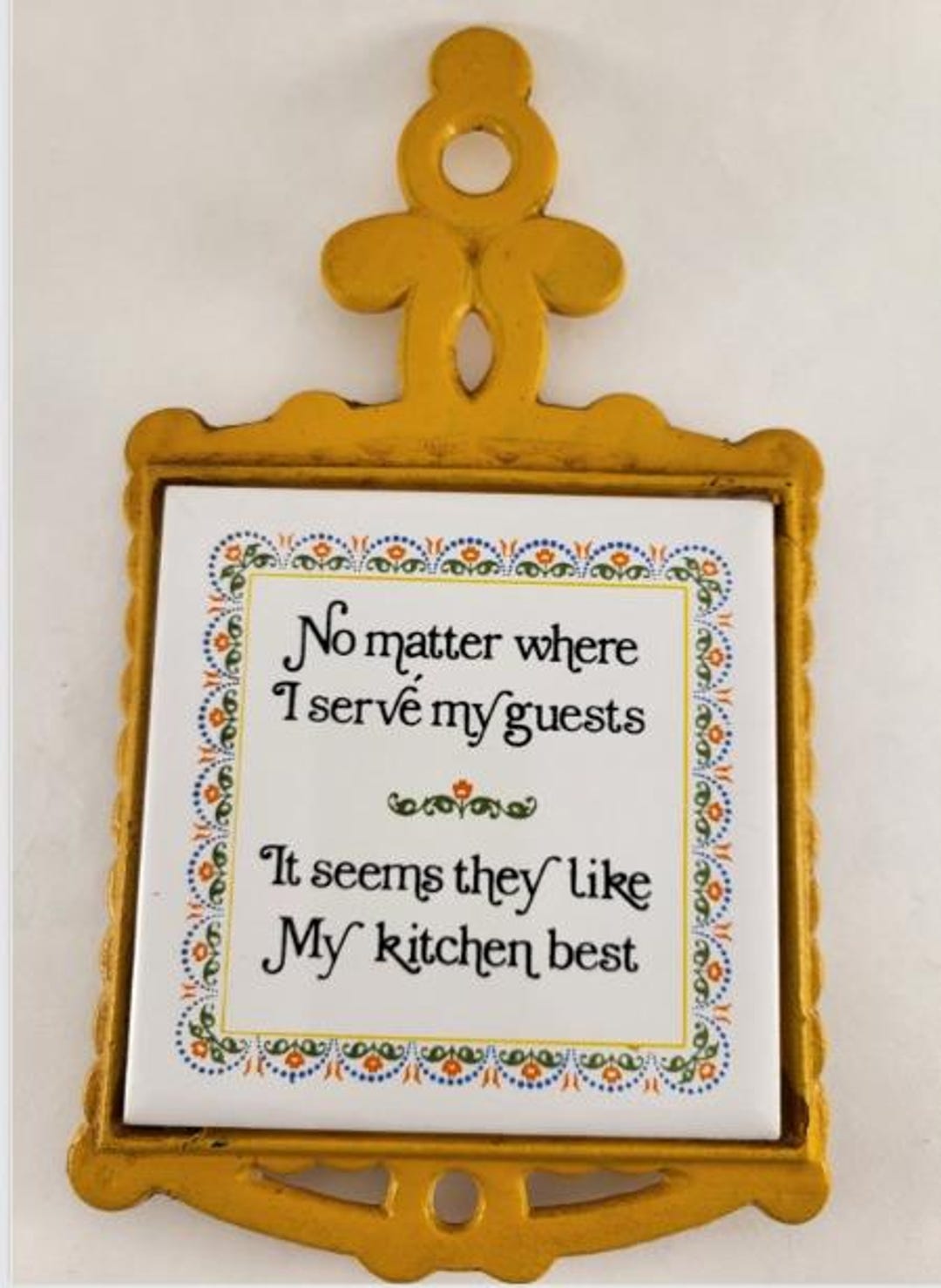 Rare Decorative Chef Trivet Vintage Cooking Tile "seem to Like My ...