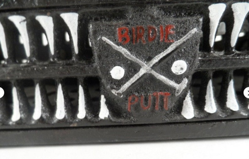 Vintage Cast Iron Mechanical Coin Operated Money Piggy Bank Birdie Putt ...