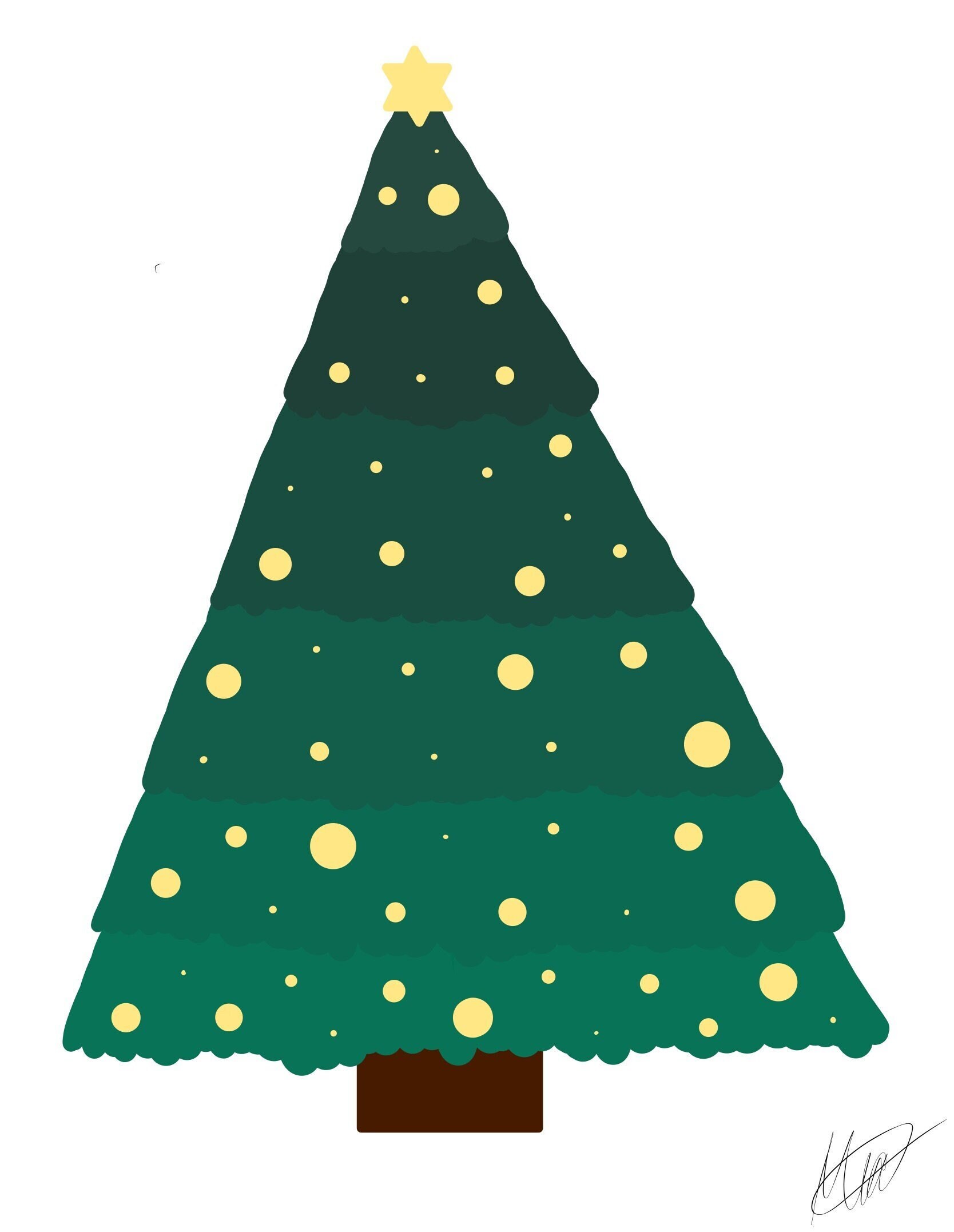 Digital Download Hand Drawn Christmas Tree Designs. Digital Download ...