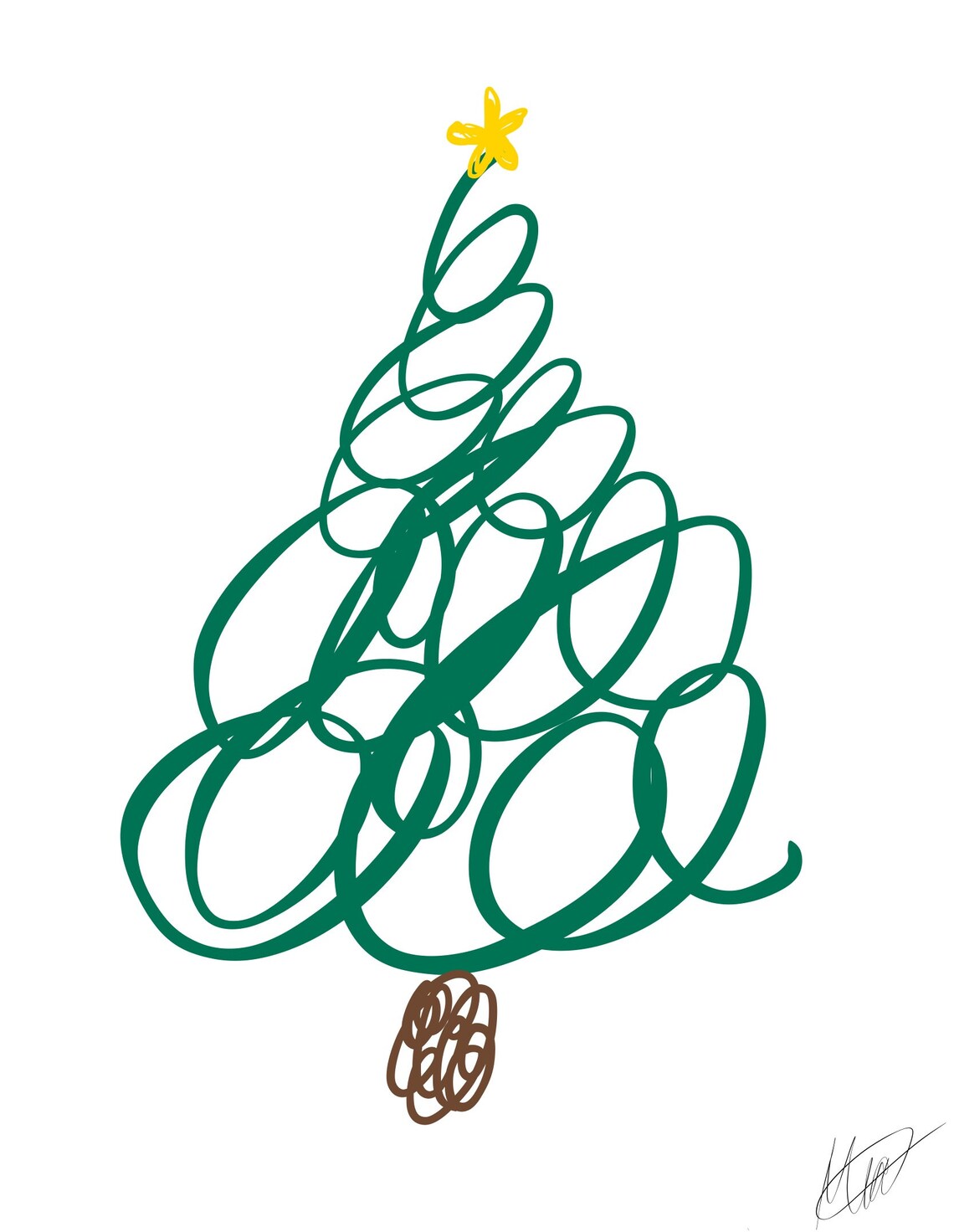 Digital Download Hand Drawn Christmas Tree Designs. Digital Download ...