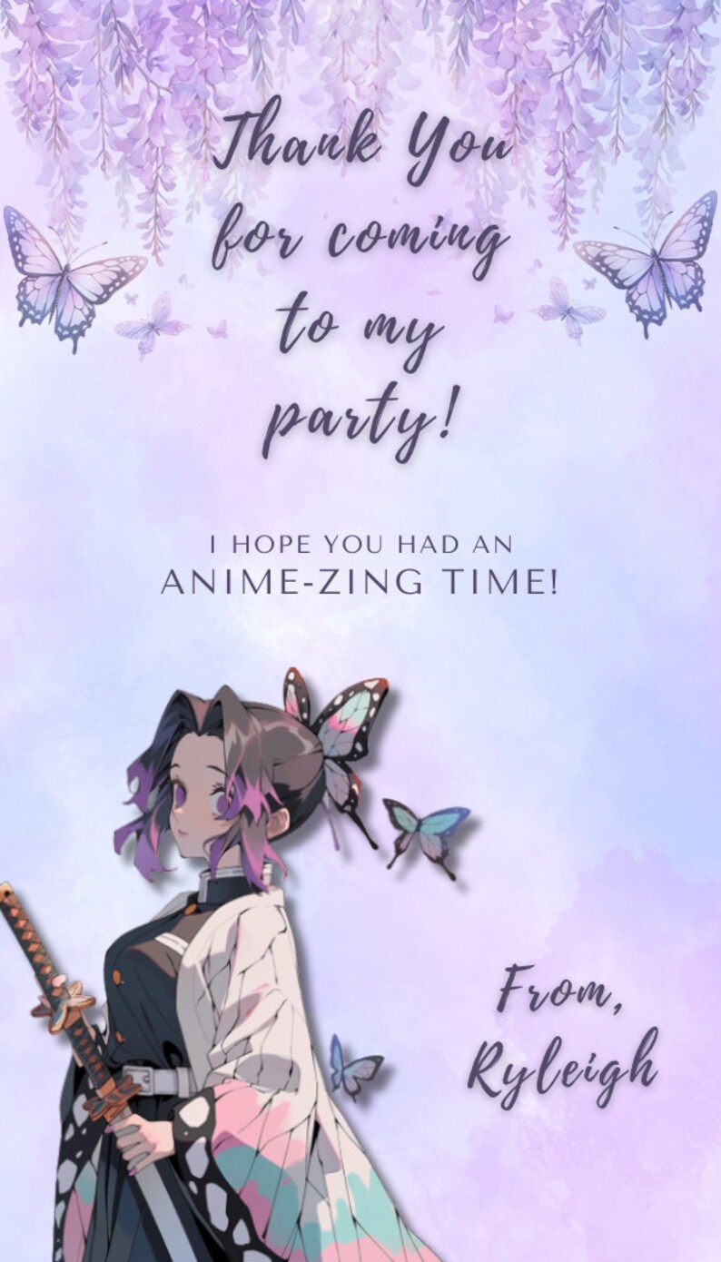 Editable Anime Thank You Tags • 2.5″ Favor Labels • Canva Template ...
