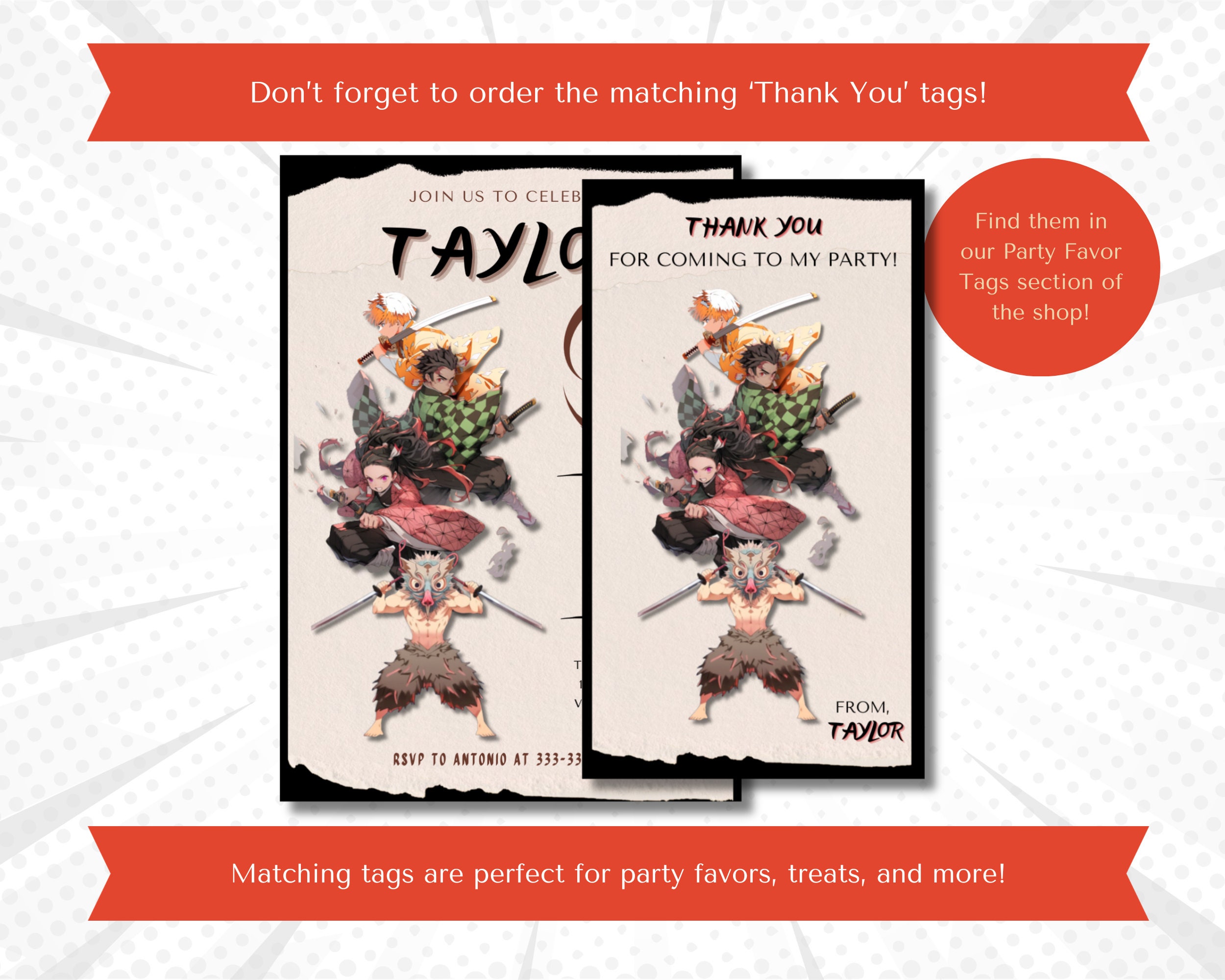 Anime Birthday Invitation Anime Theme Anime Style Editable Birthday ...