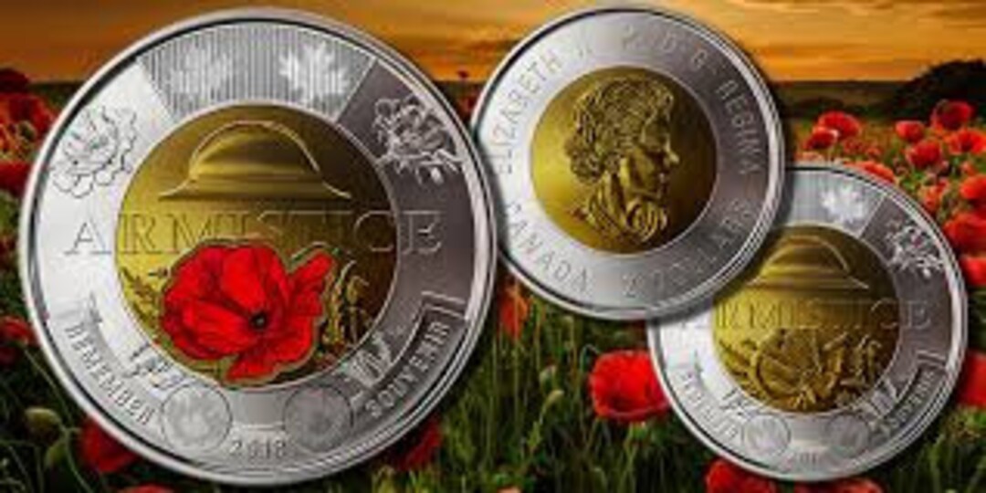 2018 Canadian 2 Dollar Armistice 100th Anniv Remembrance Poppy Toonie ...