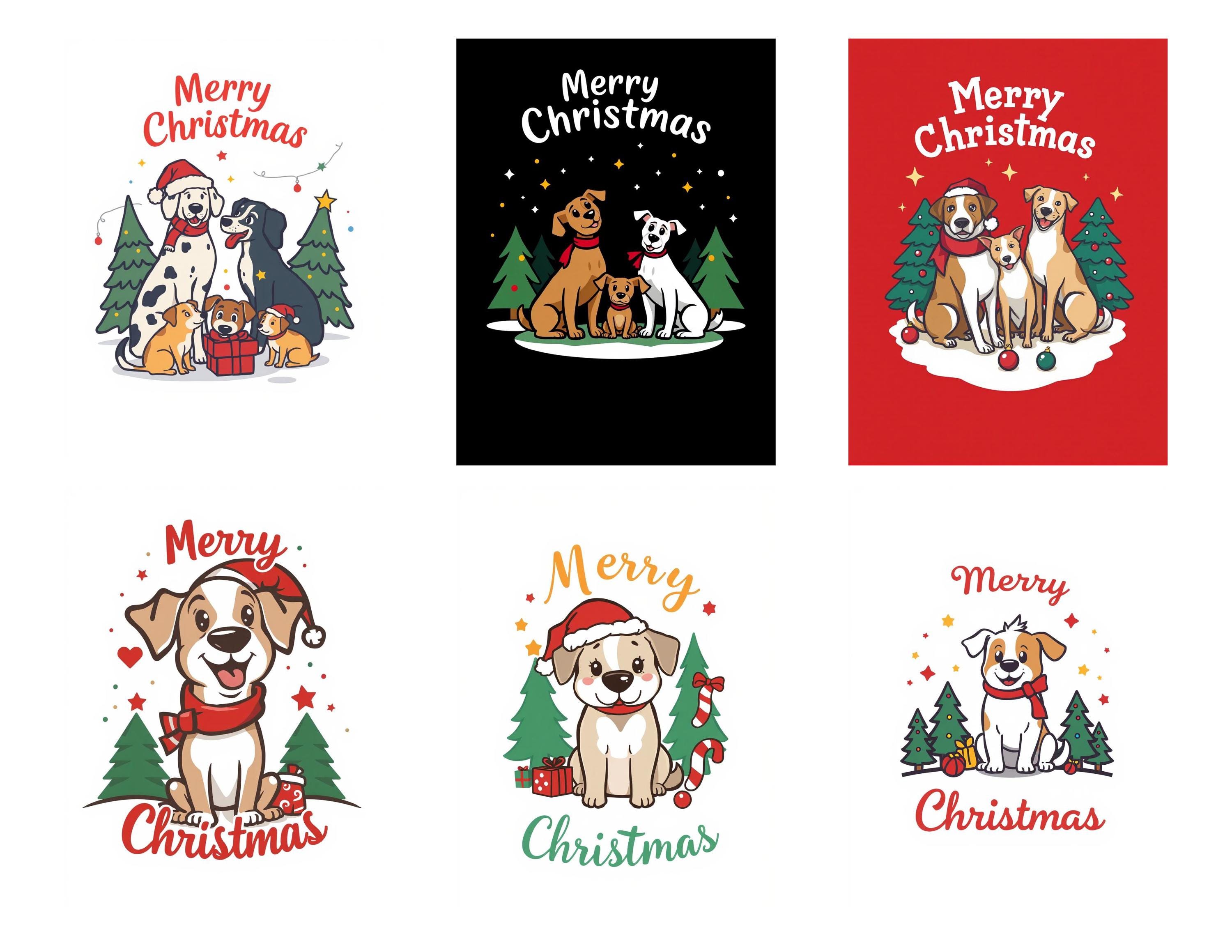 Instant Download - Santa Dogs Merry Christmas | 33 High-resolution PNG ...