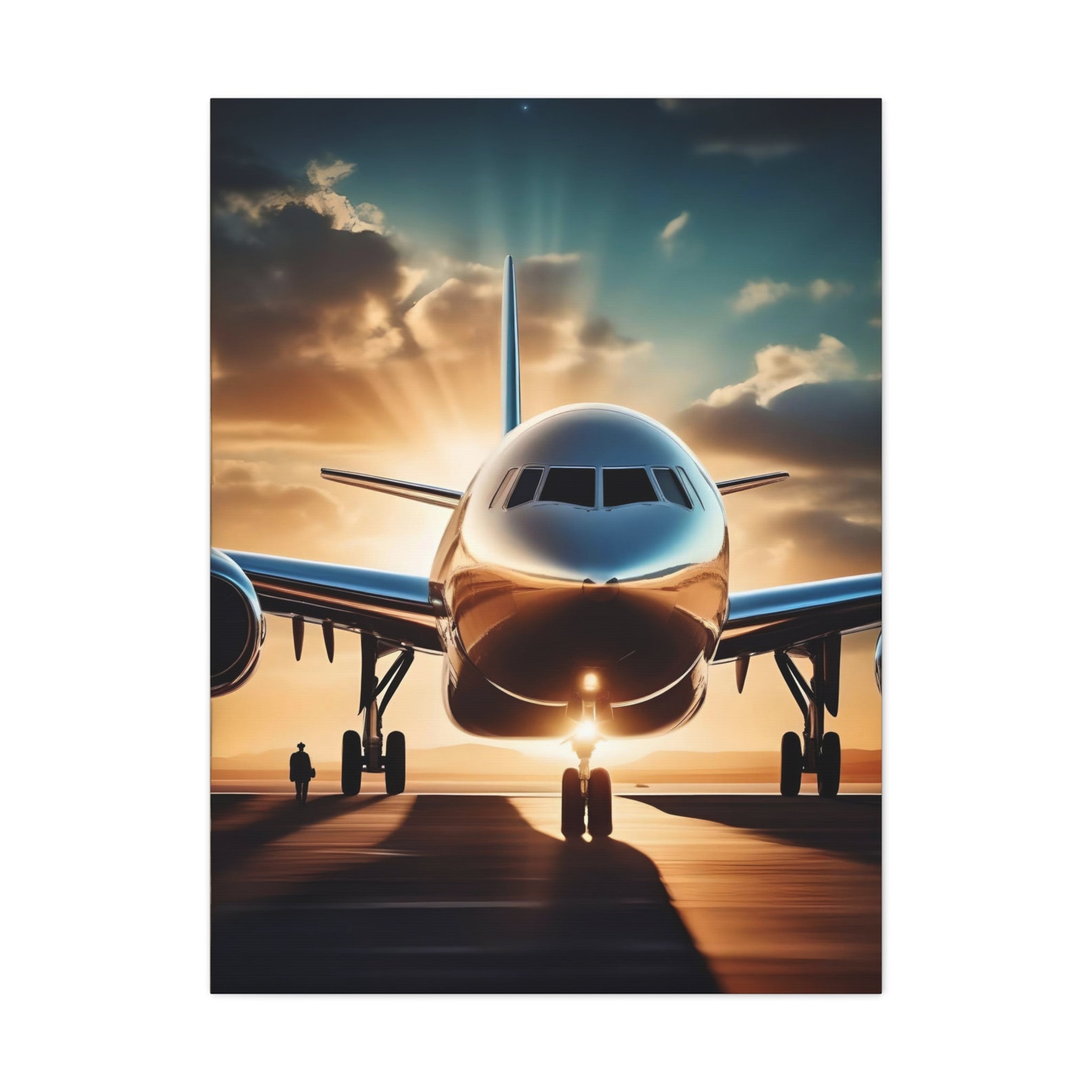 Vintage Air Travel Art Deco Print - Retro Poster 40"h X 30"w ...