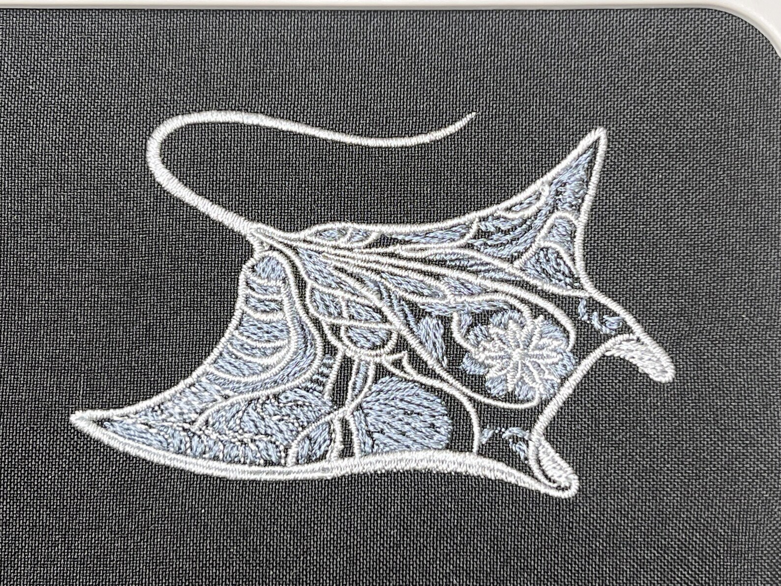 Oceanic Manta Ray Embroidery Design - Stingray Underwater Pattern for ...