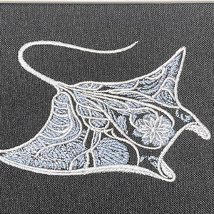 Oceanic Manta Ray Embroidery Design - Stingray Underwater Pattern for ...