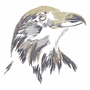 Raven Embroidery Design – Realistic Bird Pattern, Gothic Wildlife ...