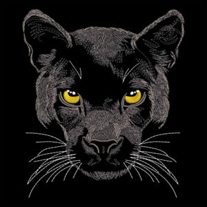 Black Panther Head Embroidery Design - Fierce Panther Embroidery ...