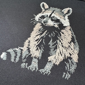 Realistic Raccoon Embroidery Design - Adorable and Detailed Embroidery ...