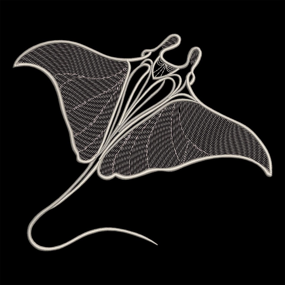 Manta Ray Embroidery Design – Ocean Wildlife Pattern, Nautical Sewing ...