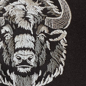Monochrome Bison Head Embroidery Design - Exquisite Machine Embroidery ...