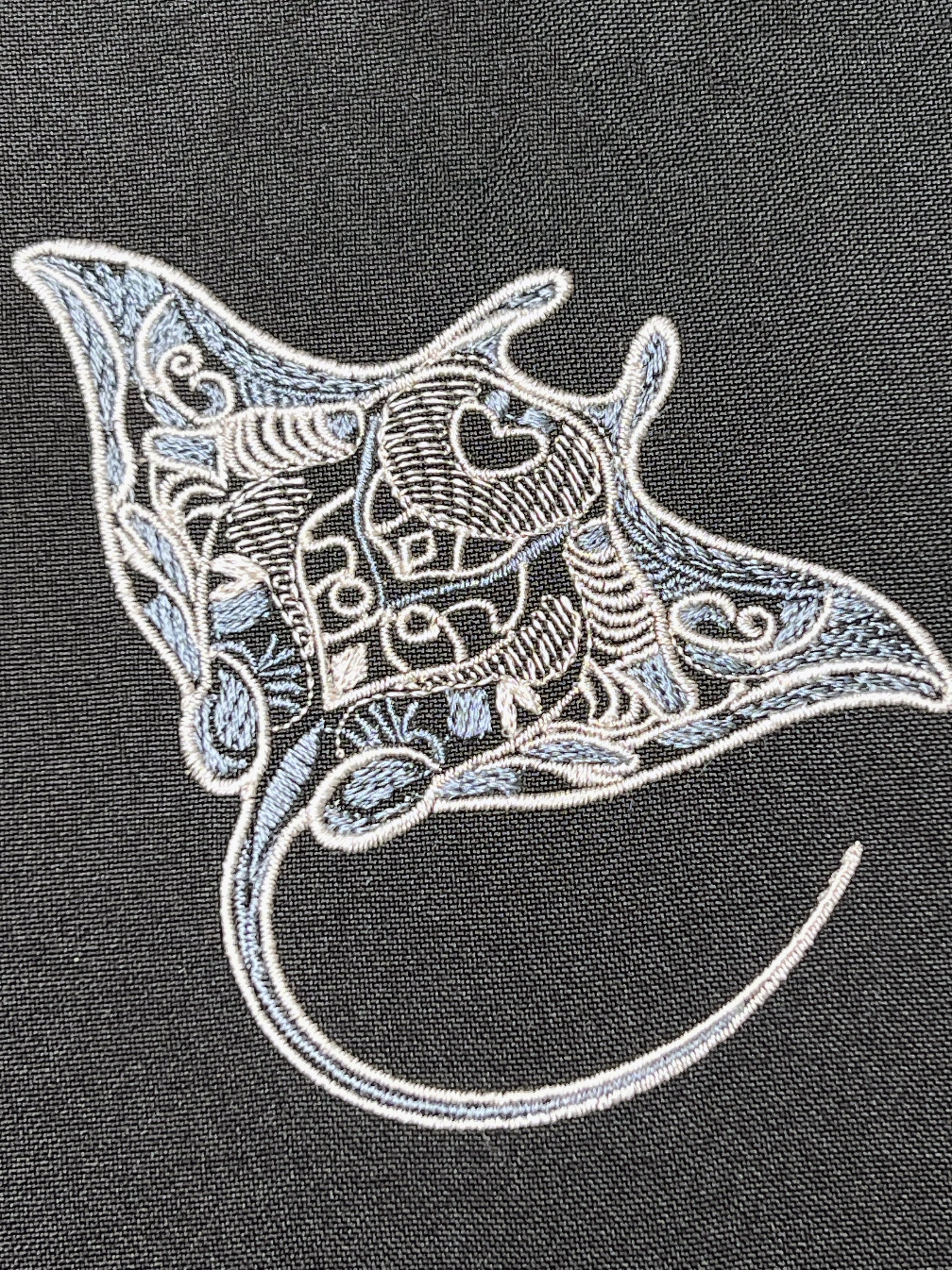 Elegant Manta Ray Embroidery Design - Oceanic Stingray Pattern for ...