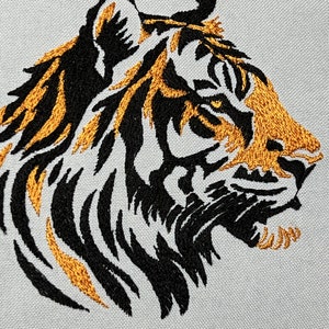 Bengal Tiger Head Embroidery Design - Majestic Jungle Feline for White ...