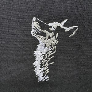 Howling Wolf Embroidery Design – Wild Animal Silhouette Pattern ...