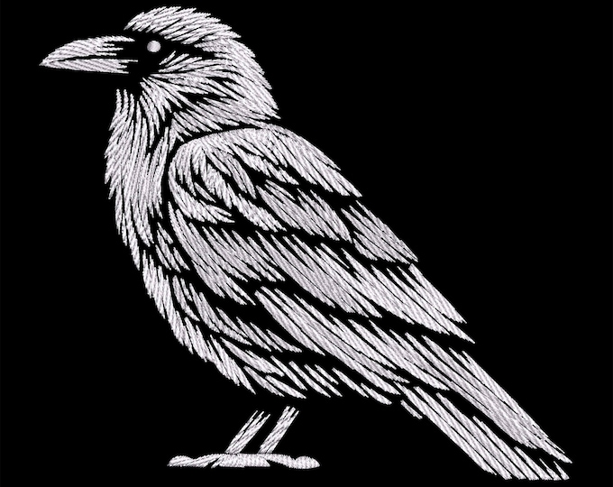 Mystical Raven Embroidery Design – Realistic Crow Head, Fill Stitch for ...