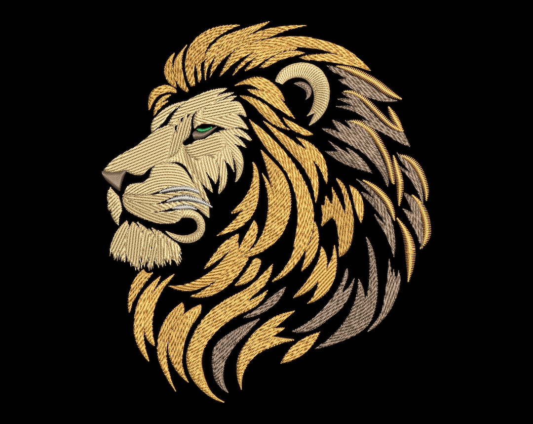 Royal Lion Head Embroidery Design - Majestic King of the Jungle for ...