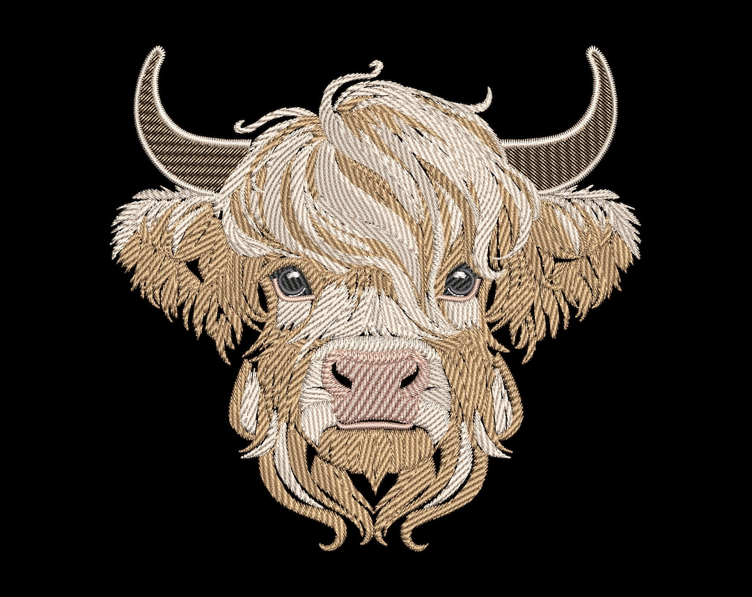 Highland Cow Embroidery Design – Adorable Scottish Highland Cattle ...
