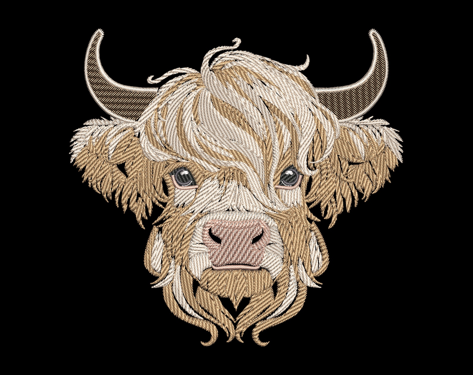 Highland Cow Embroidery Design – Adorable Scottish Highland Cattle ...