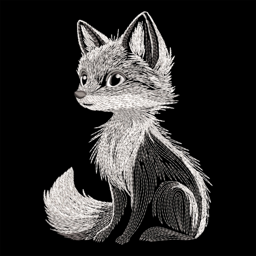 Cute Fox Embroidery Design – Adorable and Detailed Embroidery Wild ...