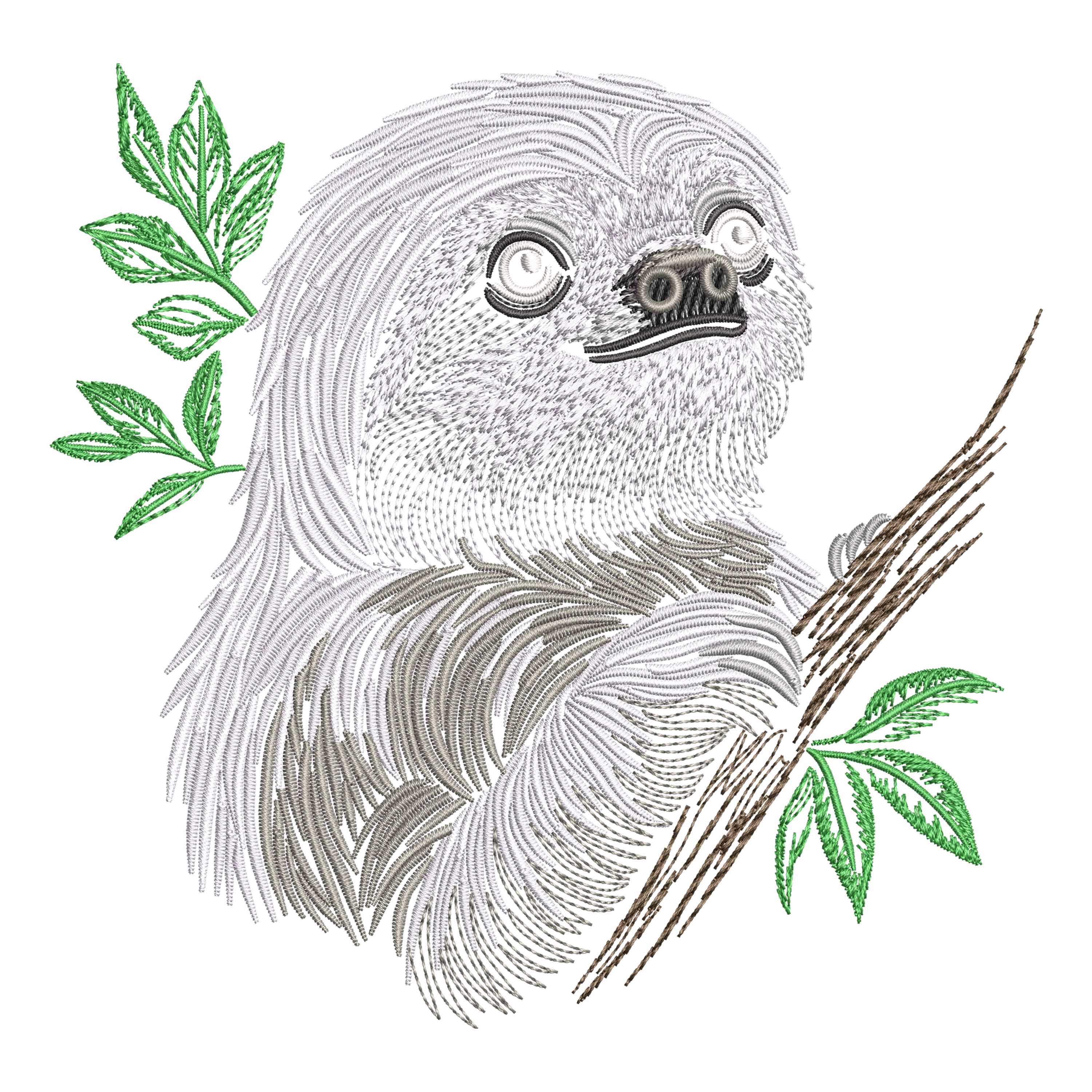 Dreamy Sloth With Leaves Embroidery Design – Cute Jungle Animal Digital ...