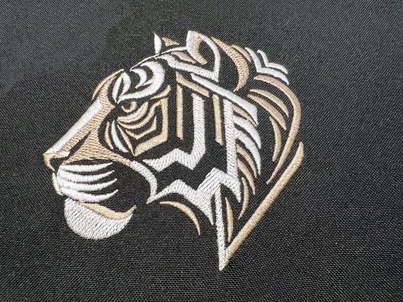 Geometric Tiger Head Embroidery Design - Abstract Feline Pattern for ...