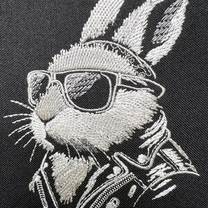 Biker Bunny Embroidery Design Set - Cool Rabbit in Leather Jacket ...