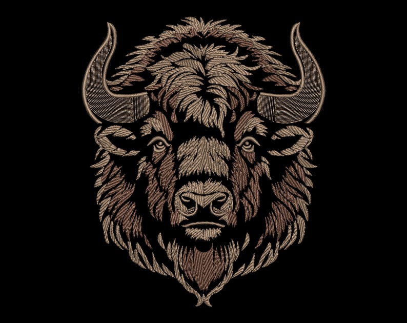 Buffalo Embroidery Design Bundle – Wild American Bison Patterns for ...