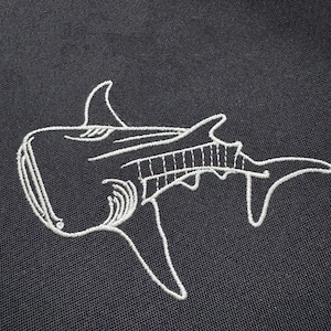 Minimalist Whale Shark Embroidery Design – Unique Ocean-inspired Line ...