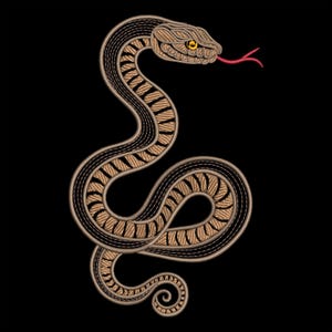 Snake Embroidery Design – Coiled Serpent Pattern, Bold Reptile ...