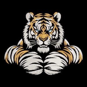 Tiger Strong Predator Prowess Embroidery Design - Striking Jungle ...