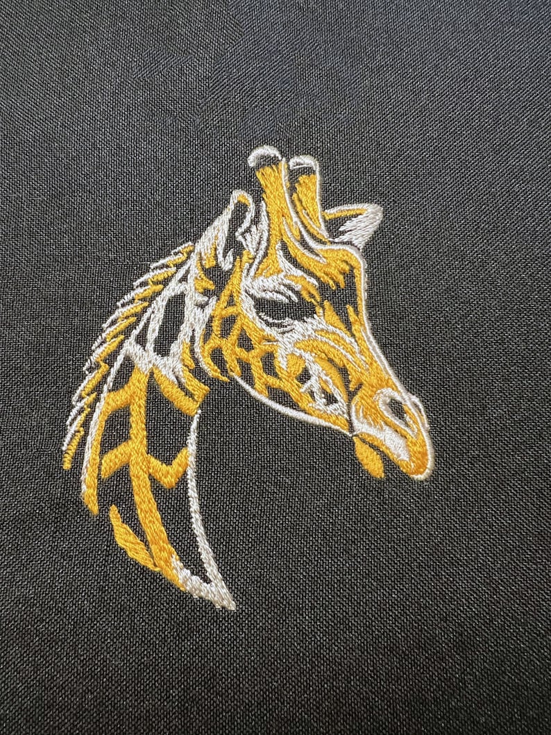 Stylized Giraffe Head Embroidery Design - Elegant African Animal Art ...