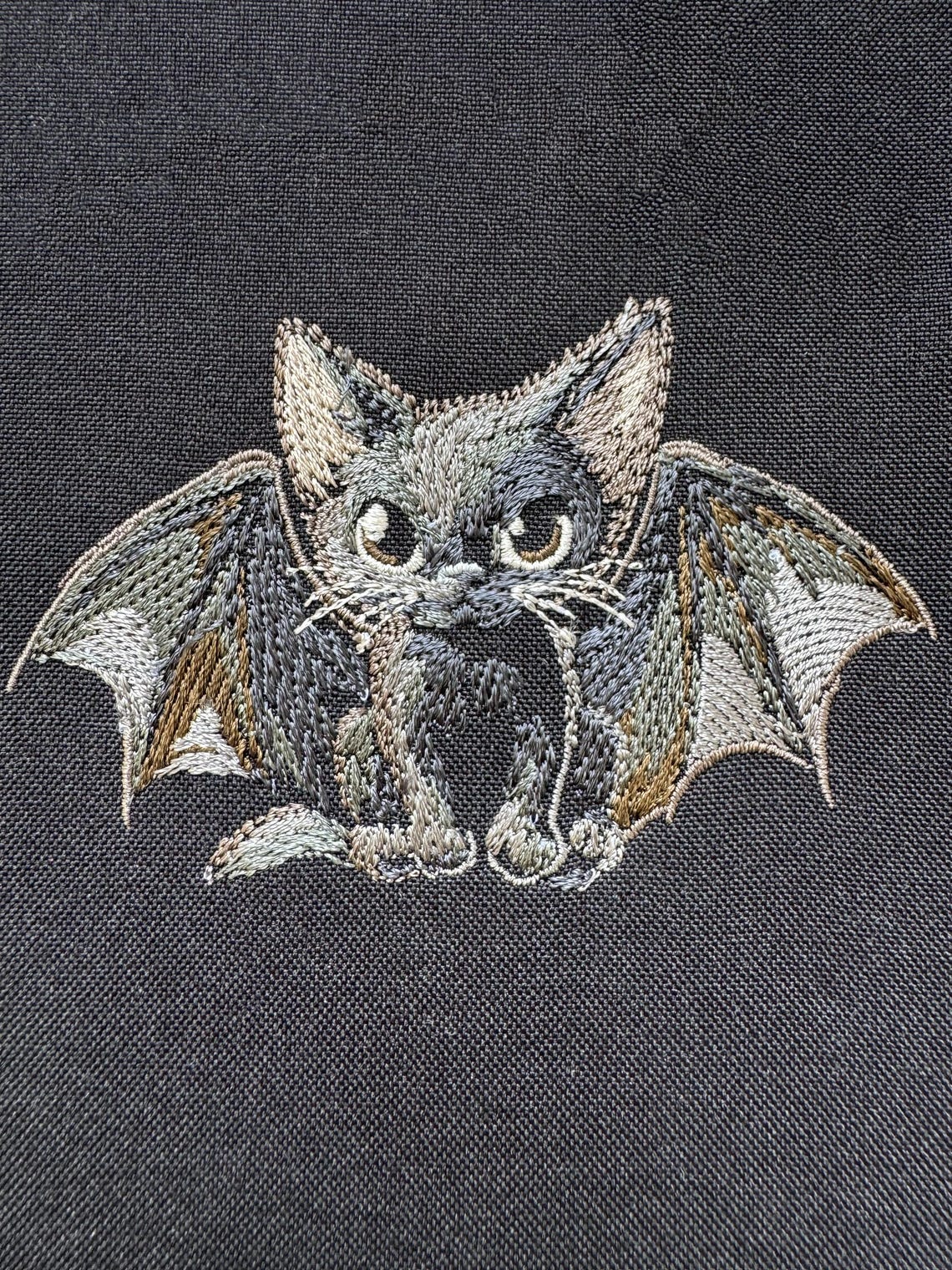 Adorable Bat Cat Embroidery Design "night Guardian" - Halloween Fantasy ...
