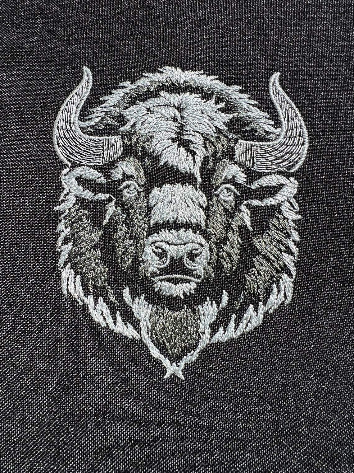 Monochrome Bison Head Embroidery Design - Exquisite Machine Embroidery ...