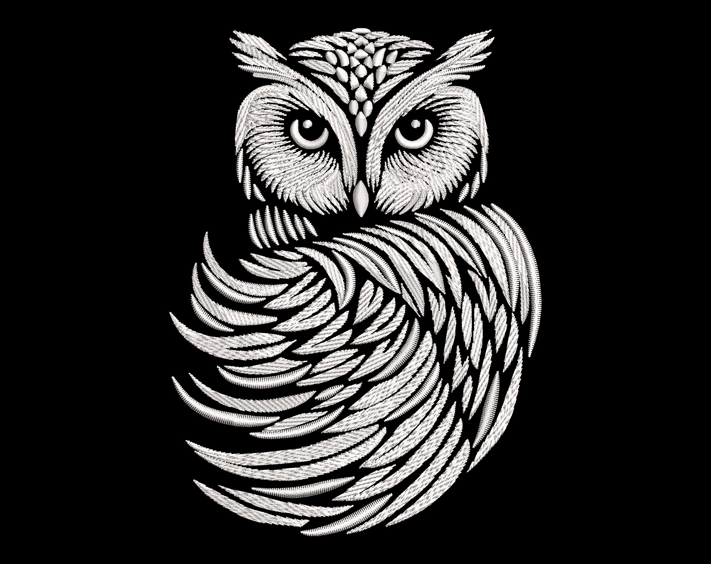 Elegant Mystic Owl Embroidery Designs Bundle, Wisdom Emblem for Dark ...