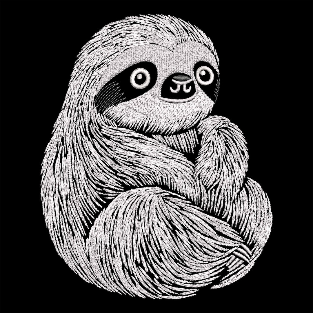 Cute Sloth Embroidery Design – Sweet Jungle Animal Digital File for ...