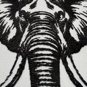 Elephant Head Embroidery Design - Majestic Animal Pattern for White ...