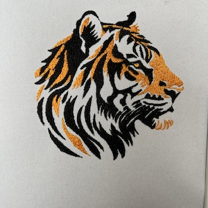 Bengal Tiger Head Embroidery Design - Majestic Jungle Feline for White ...