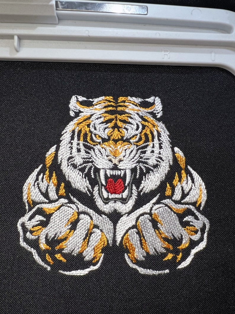 Brutal Tiger Fighter Embroidery Design - Fierce Raw Power for Dark ...
